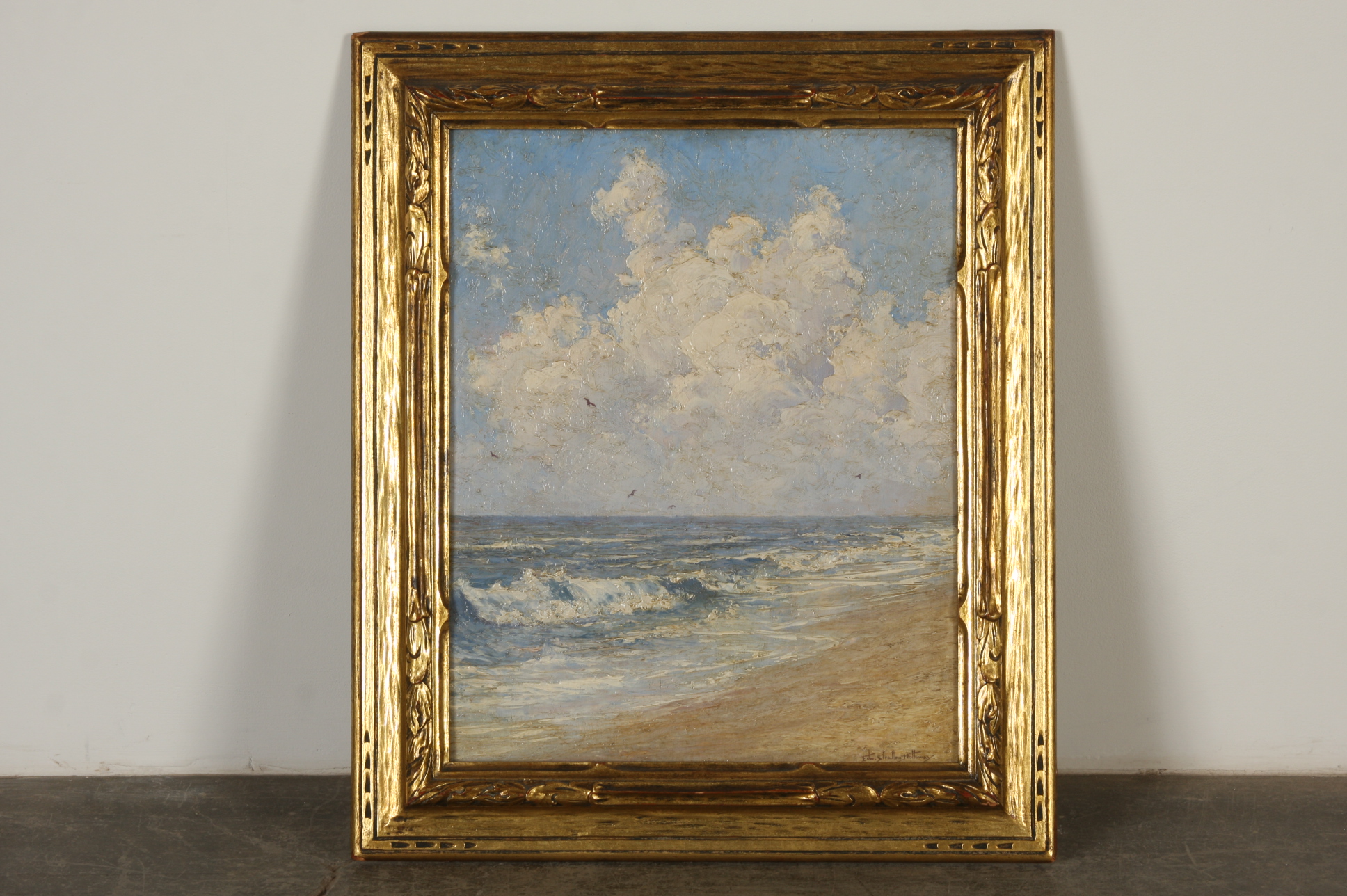 Edward Stratton Holloway oil on canvasboard seascape painting ...