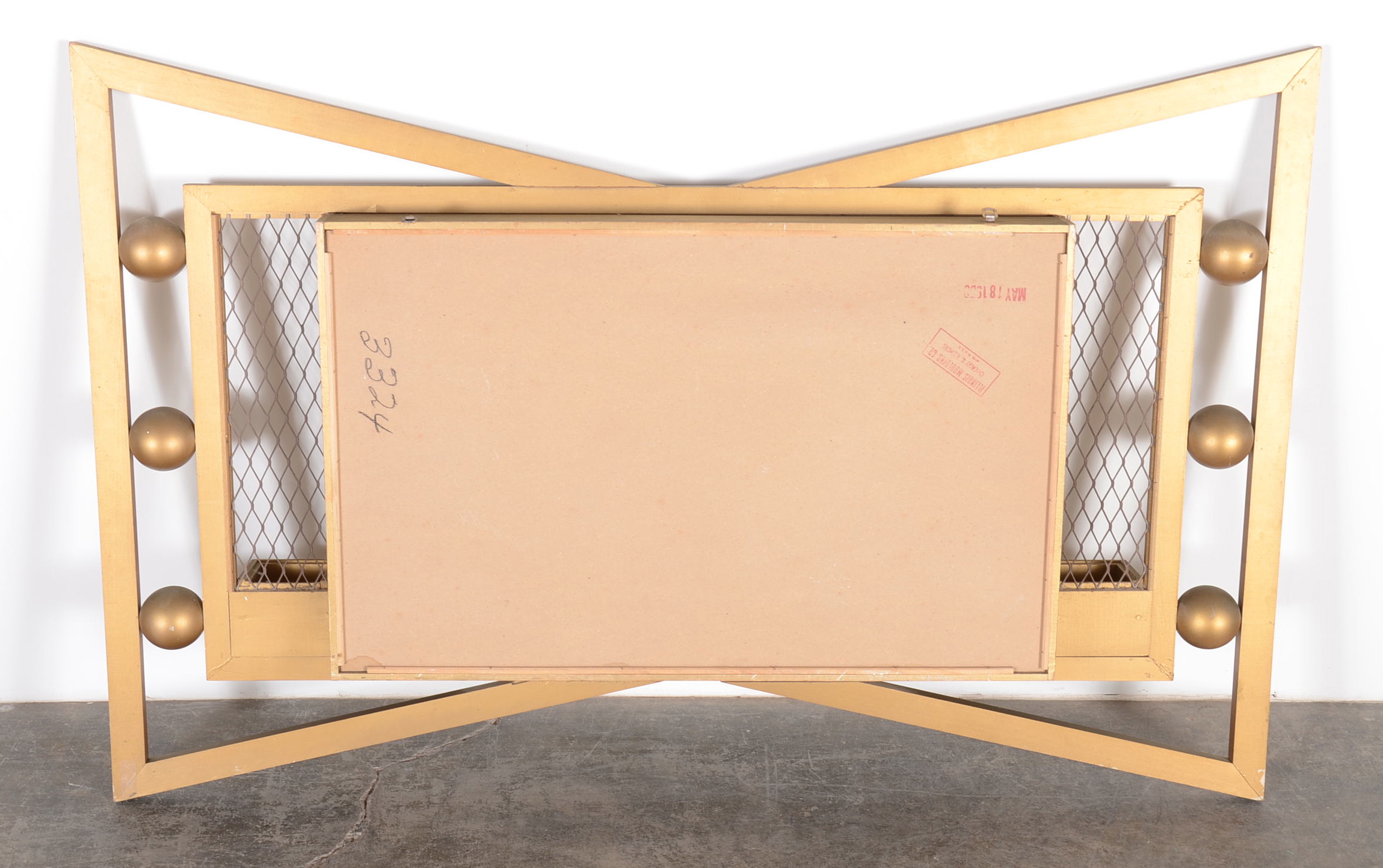 Illinois Moulding Co. Mid-Century Gold Atomic Shadow Box Wall Shelf | EBTH