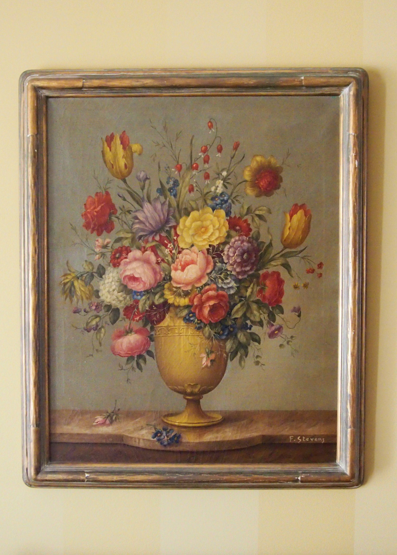 Signed F. Stevens Floral Still Life Painting | EBTH