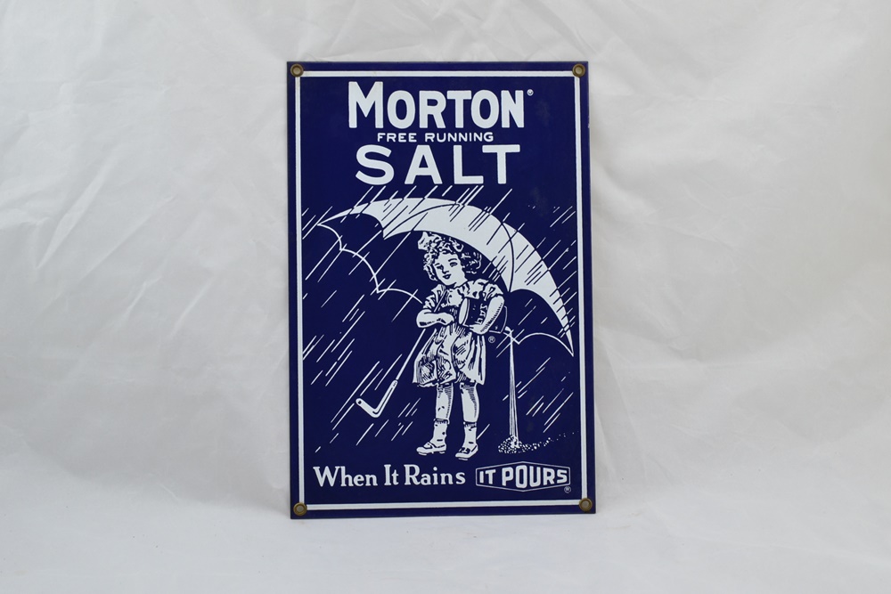 Reproduction Metal Morton Salt Advertising Sign | Everything But The House
