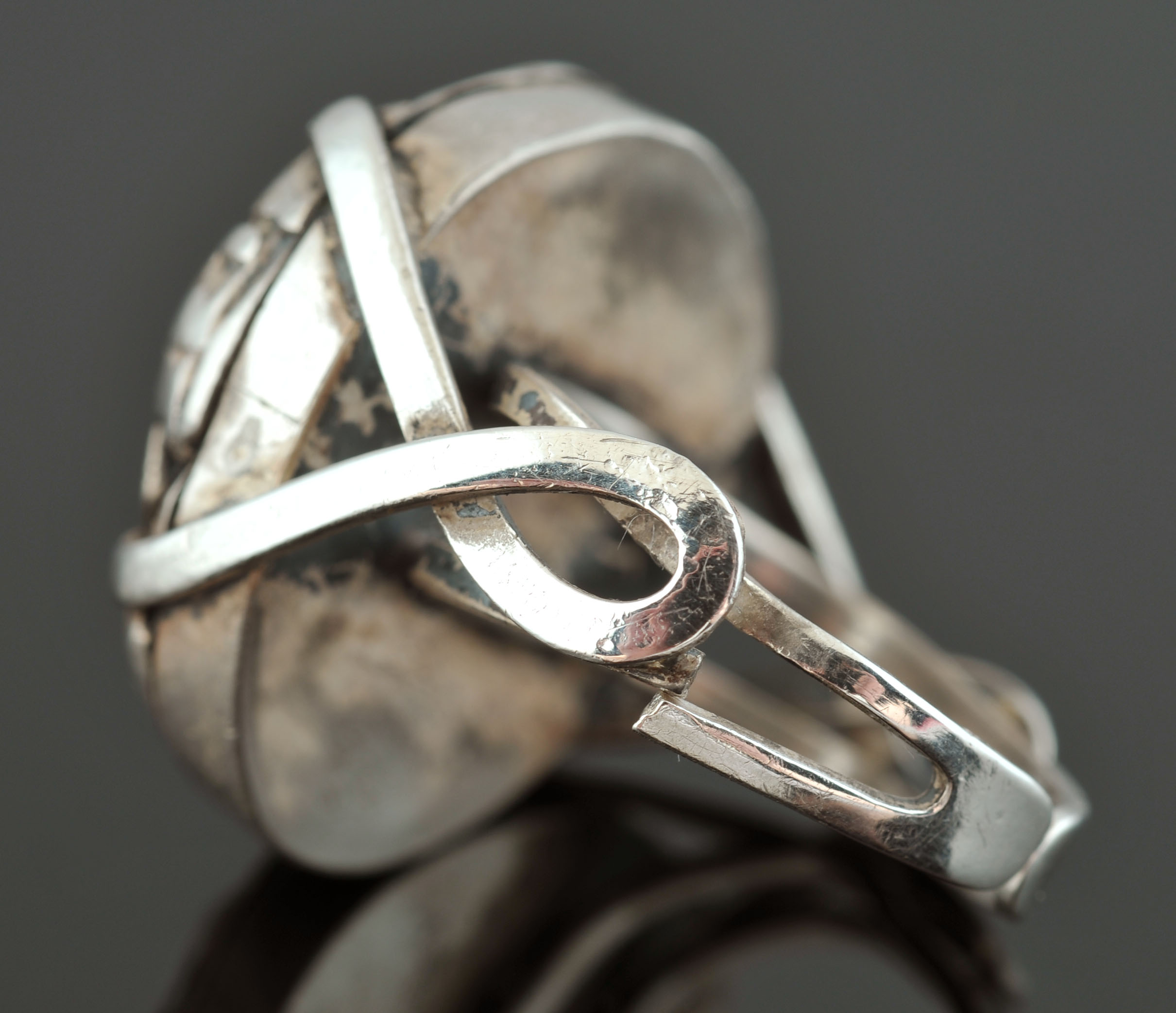 Two Sterling Silver Rings and Brutalist Style Ring | EBTH