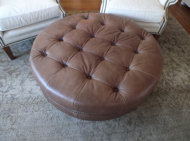 Largo International Tufted Leather Ottoman | EBTH