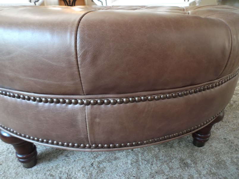 Largo International Tufted Leather Ottoman | EBTH