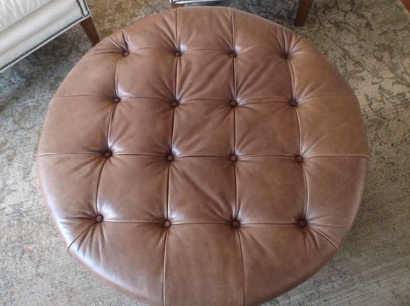 Largo International Tufted Leather Ottoman | EBTH