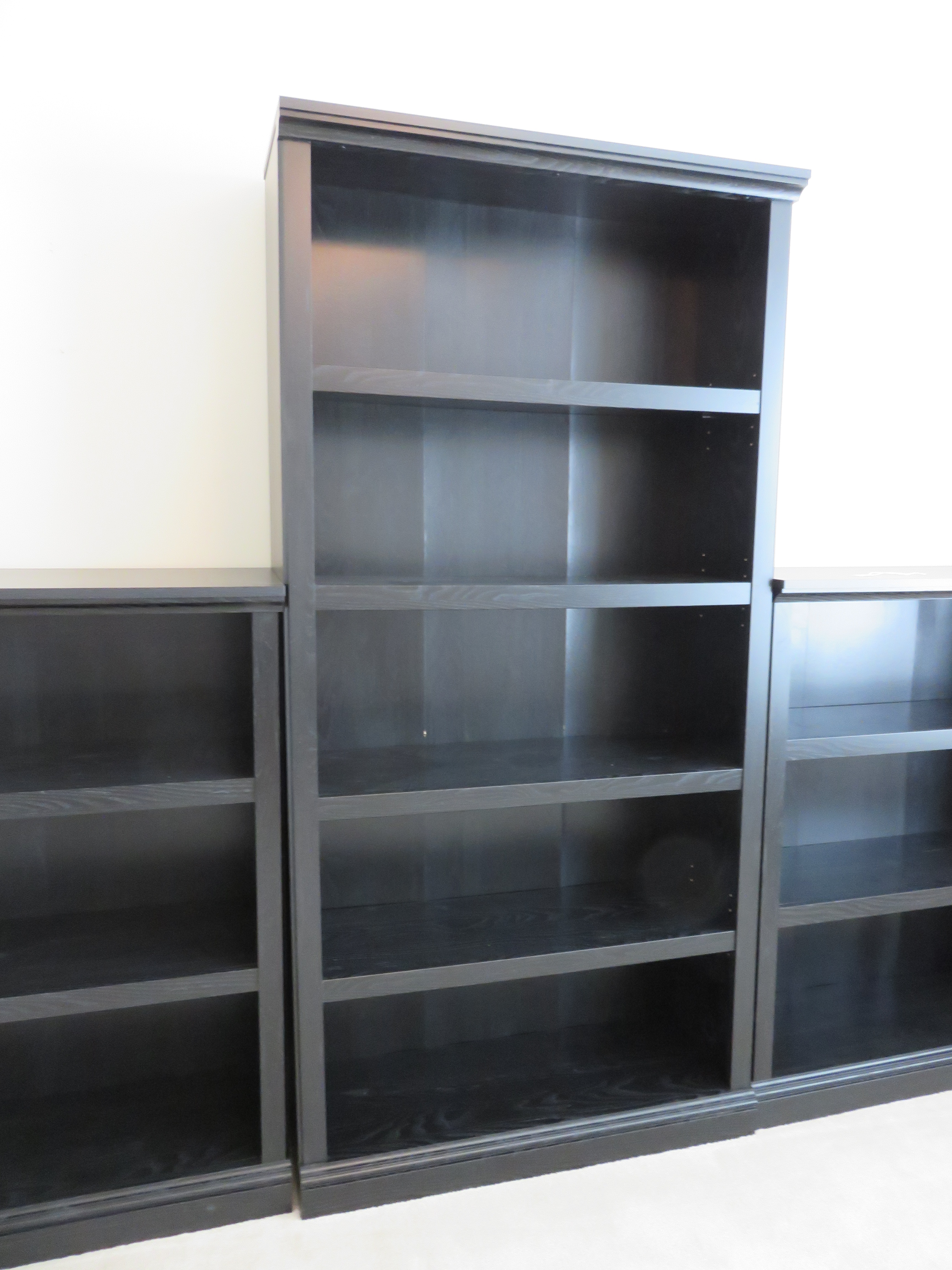 Tall Black Laminated Bookcase | EBTH