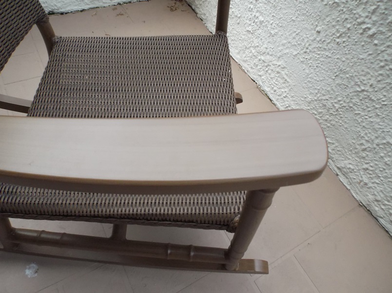 Frontgate Cast Aluminum and Wicker Rocking Chair | EBTH