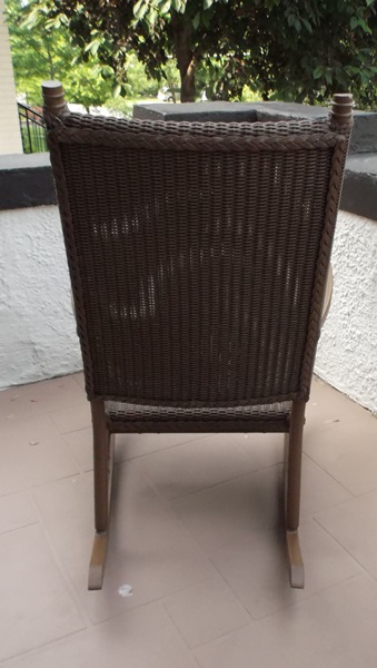 Frontgate Cast Aluminum and Wicker Rocking Chair | EBTH