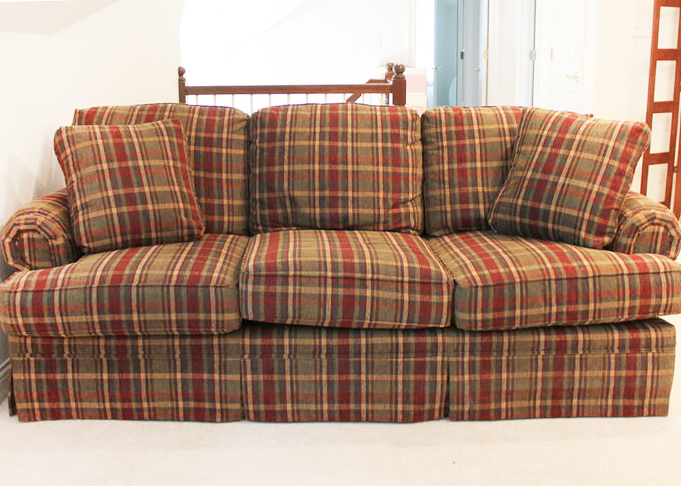 Red Plaid Sofa Broyhill | Cabinets Matttroy