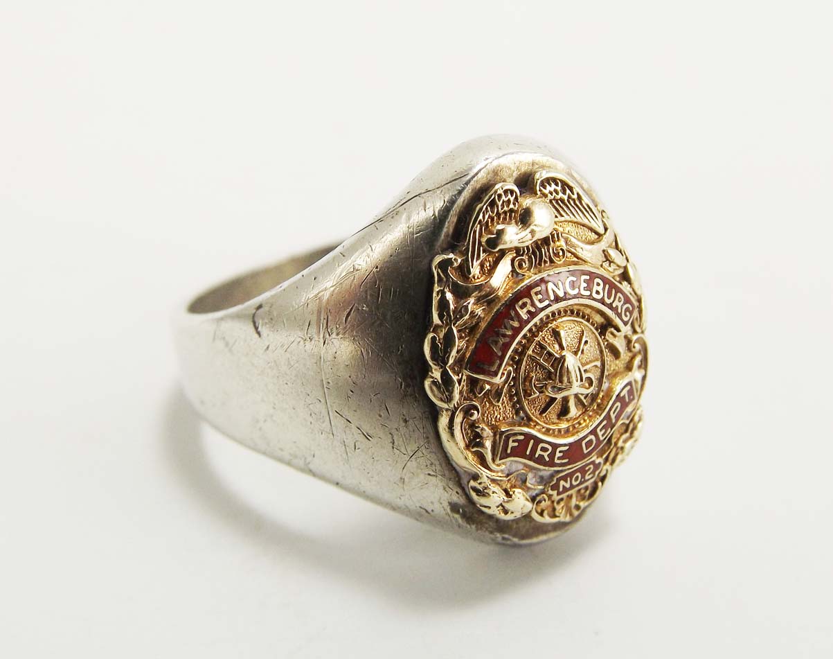 Sterling Silver and Gold Fire Department Ring | EBTH