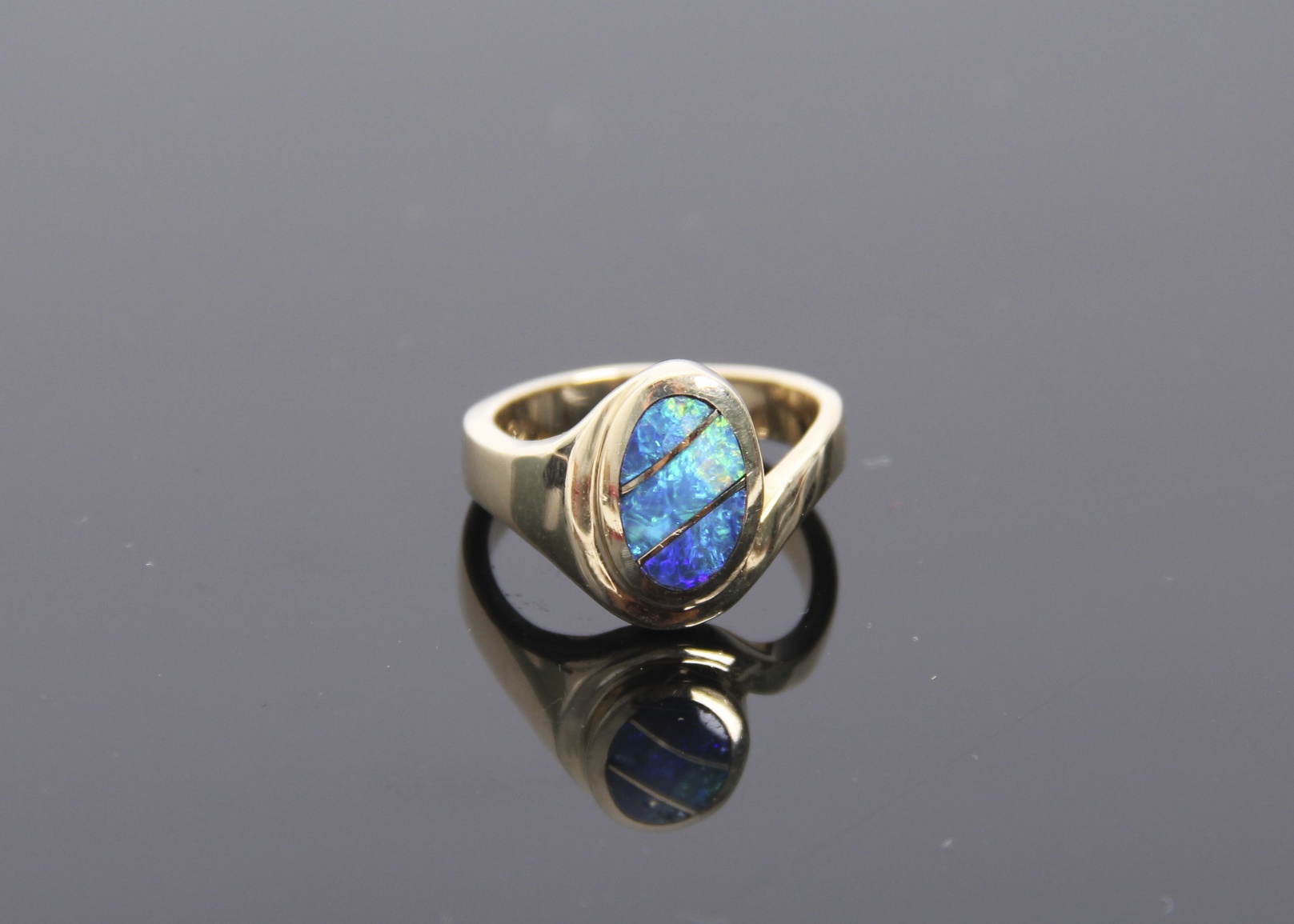 Ladies 14K and Australian Fire Opal Ring Designed by Neil Herman | EBTH