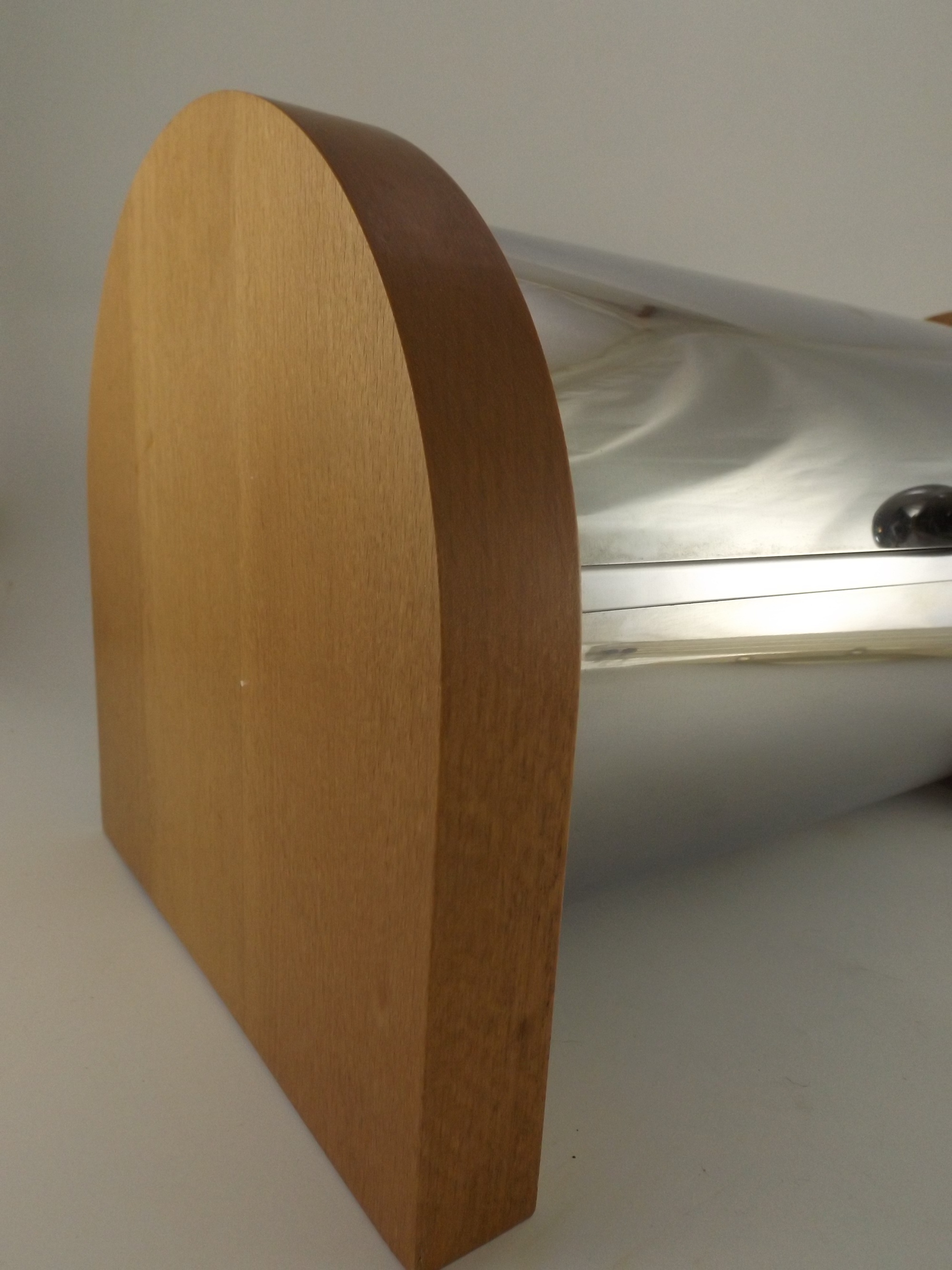 Frontgate Italian Stainless and Wood Bread Box | EBTH