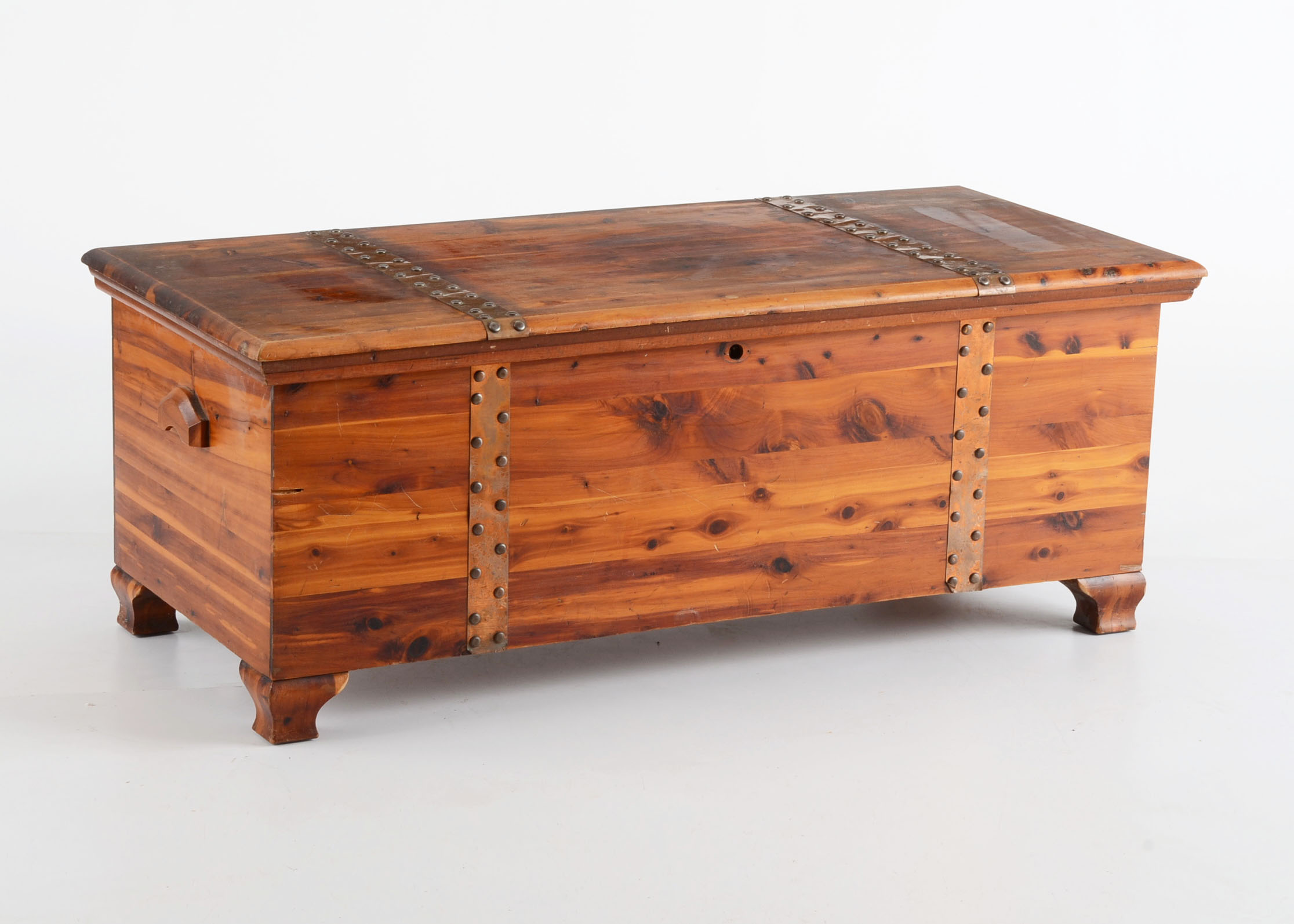 Vintage Cedar Chest with Metal Bands EBTH