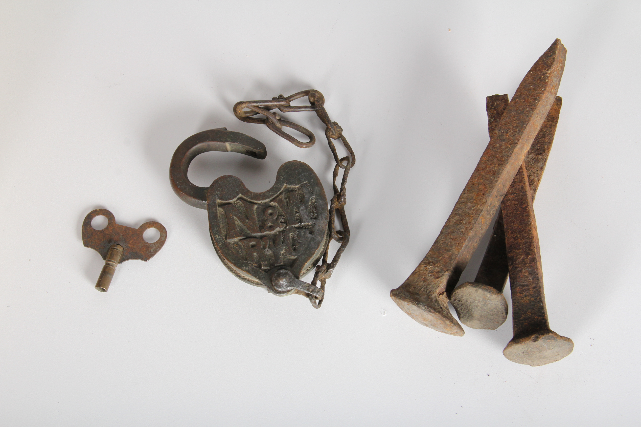 Antique Iron Skeleton Keys and N&W Railroad Lock | EBTH