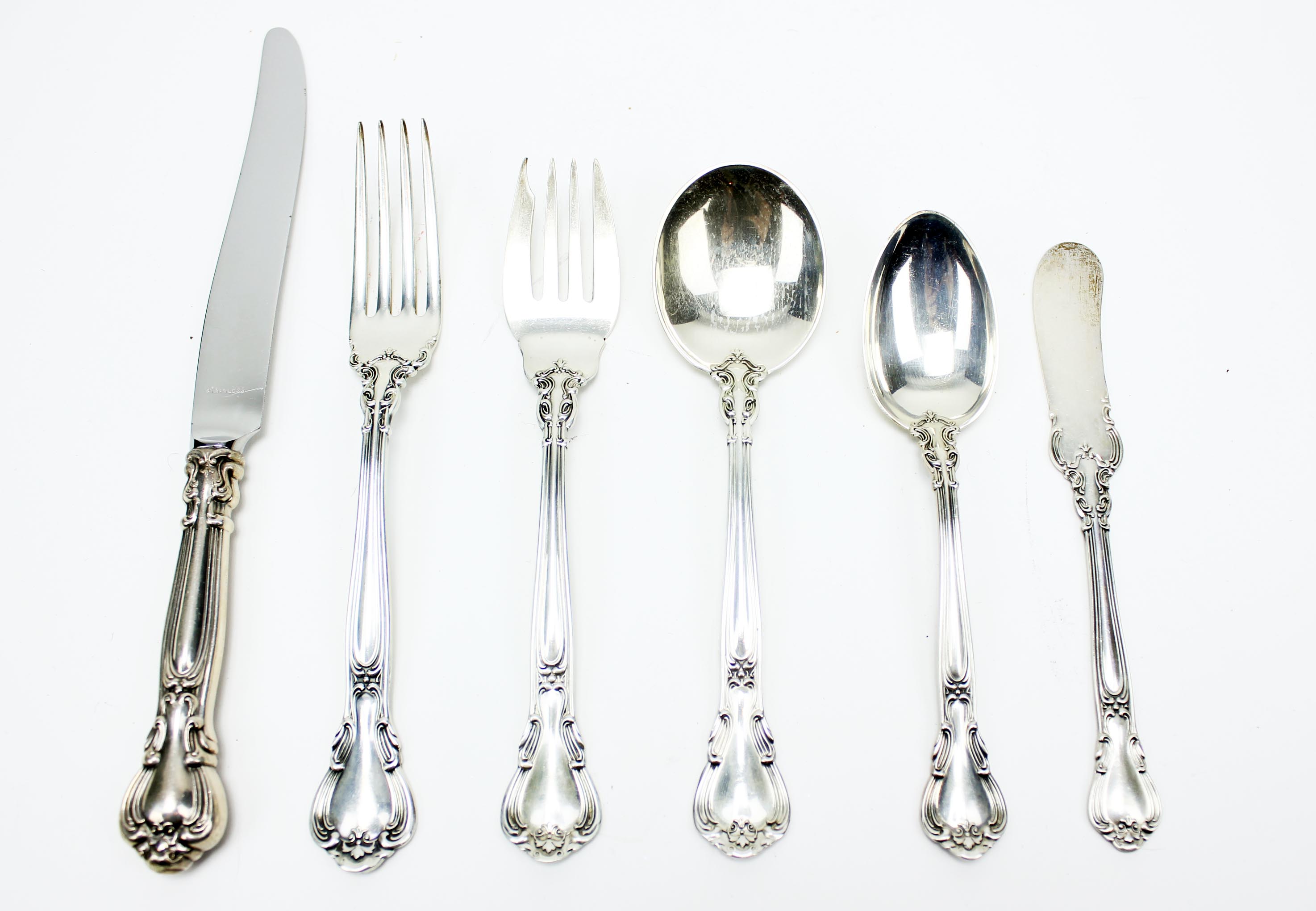 Gorham Sterling Silver Flatware in the "Chantilly" Pattern | EBTH