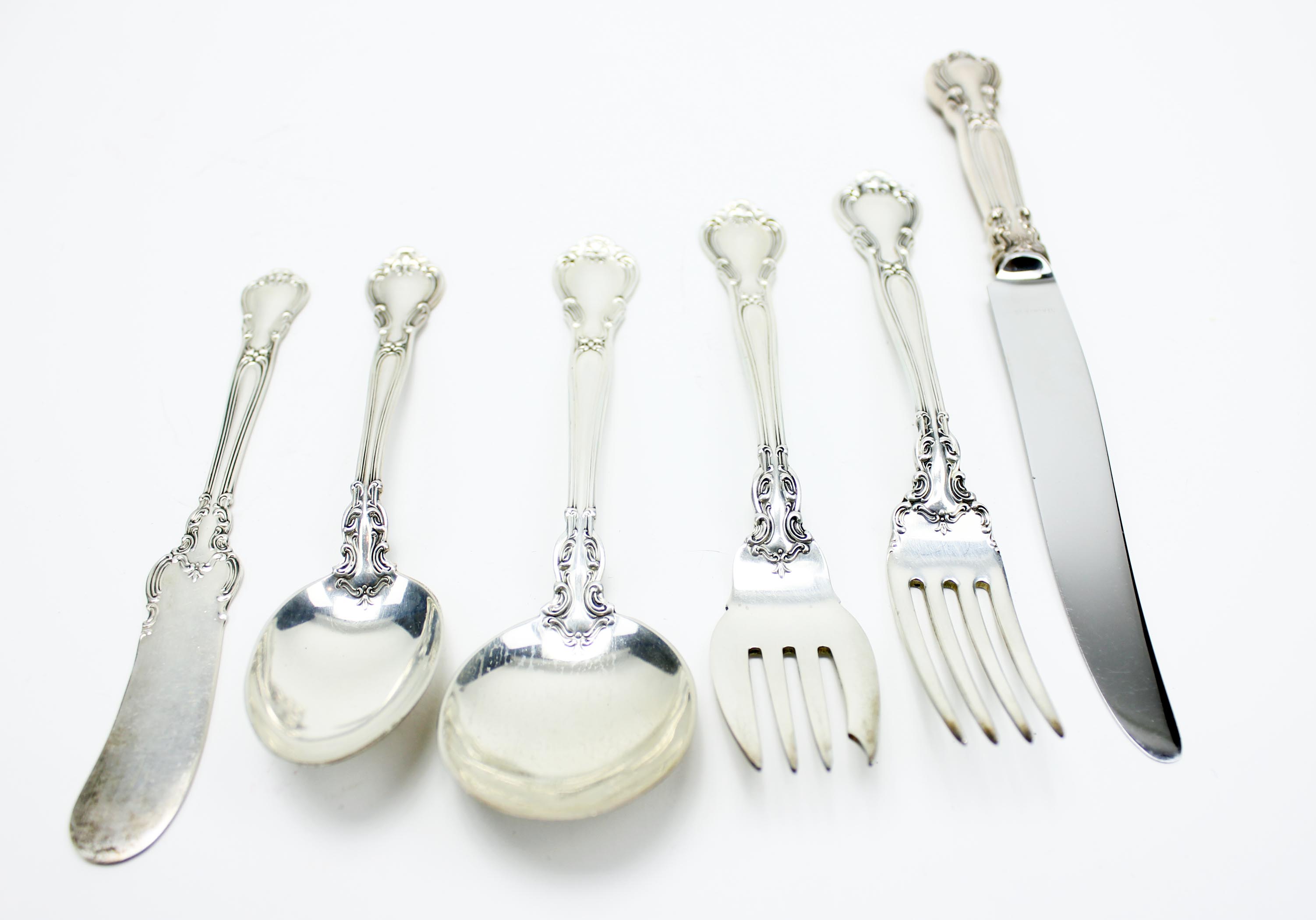Gorham Sterling Silver Flatware in the "Chantilly" Pattern | EBTH