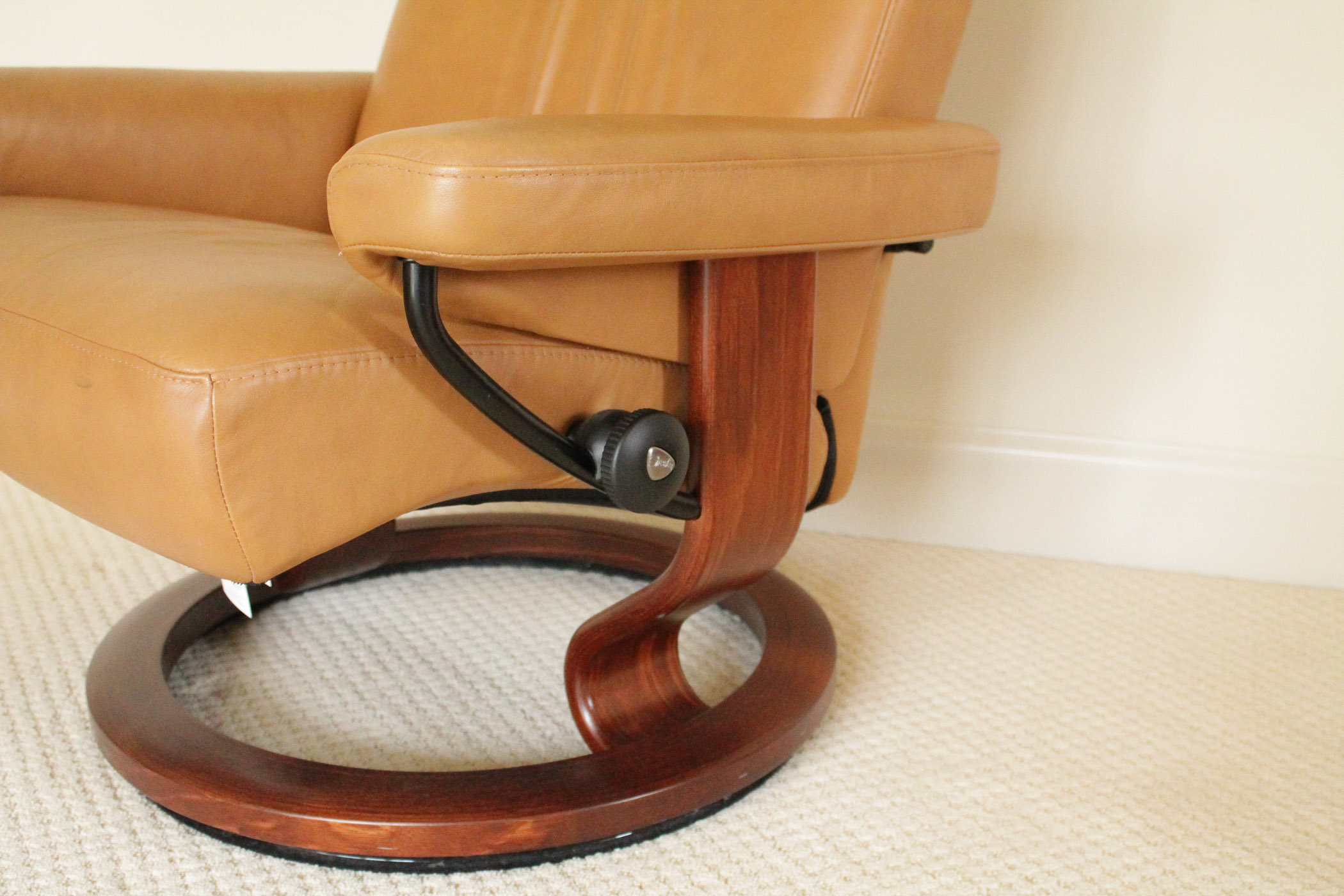 Danish Ekornes Leather "Stressless" Recliner and Footrest | EBTH