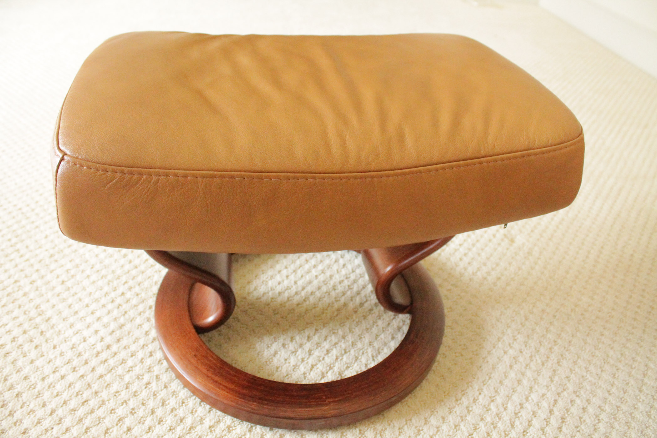 Danish Ekornes Leather "Stressless" Recliner and Footrest | EBTH