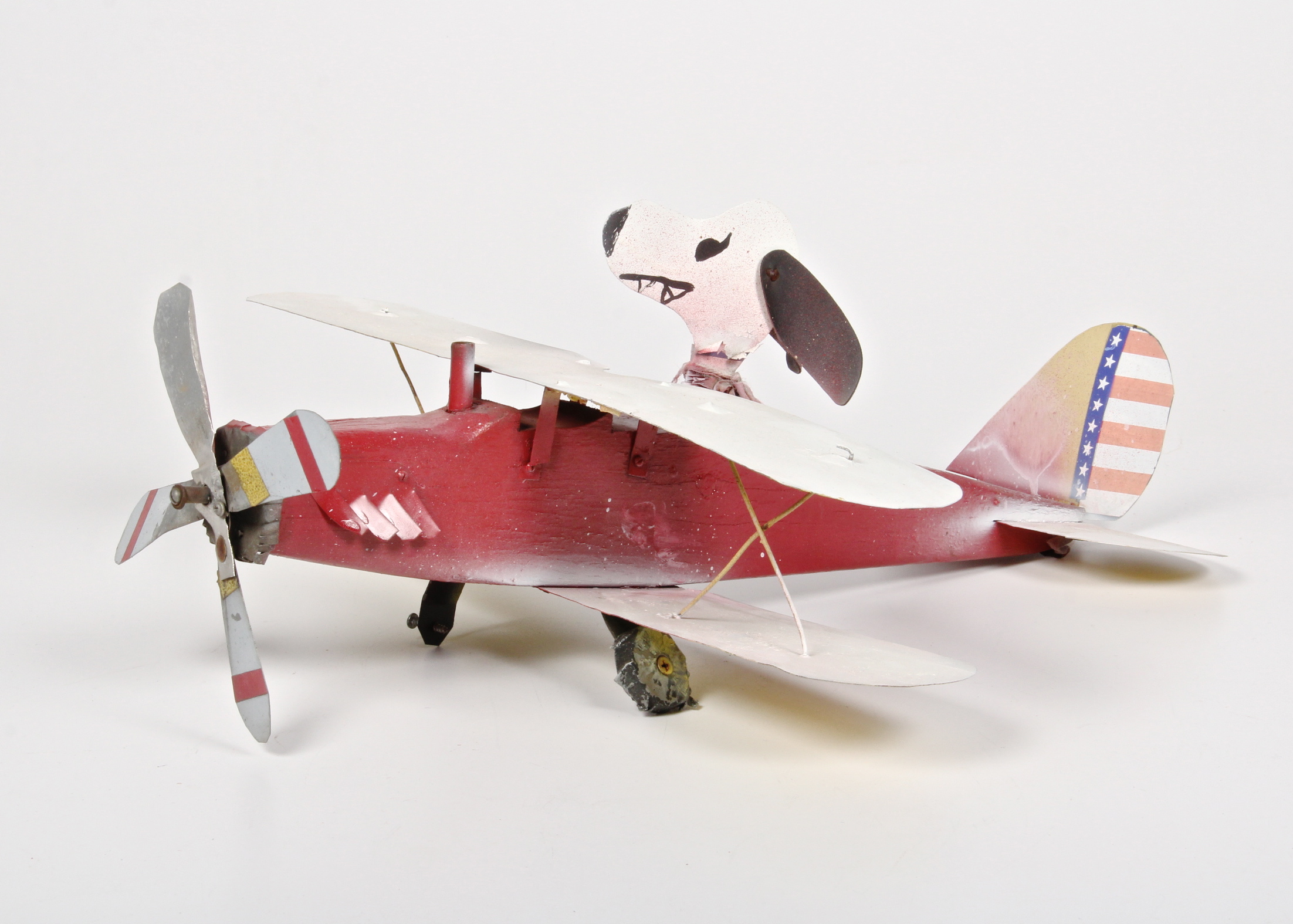 Snoopy in Bi-Plane Whirligig Folk Art | EBTH