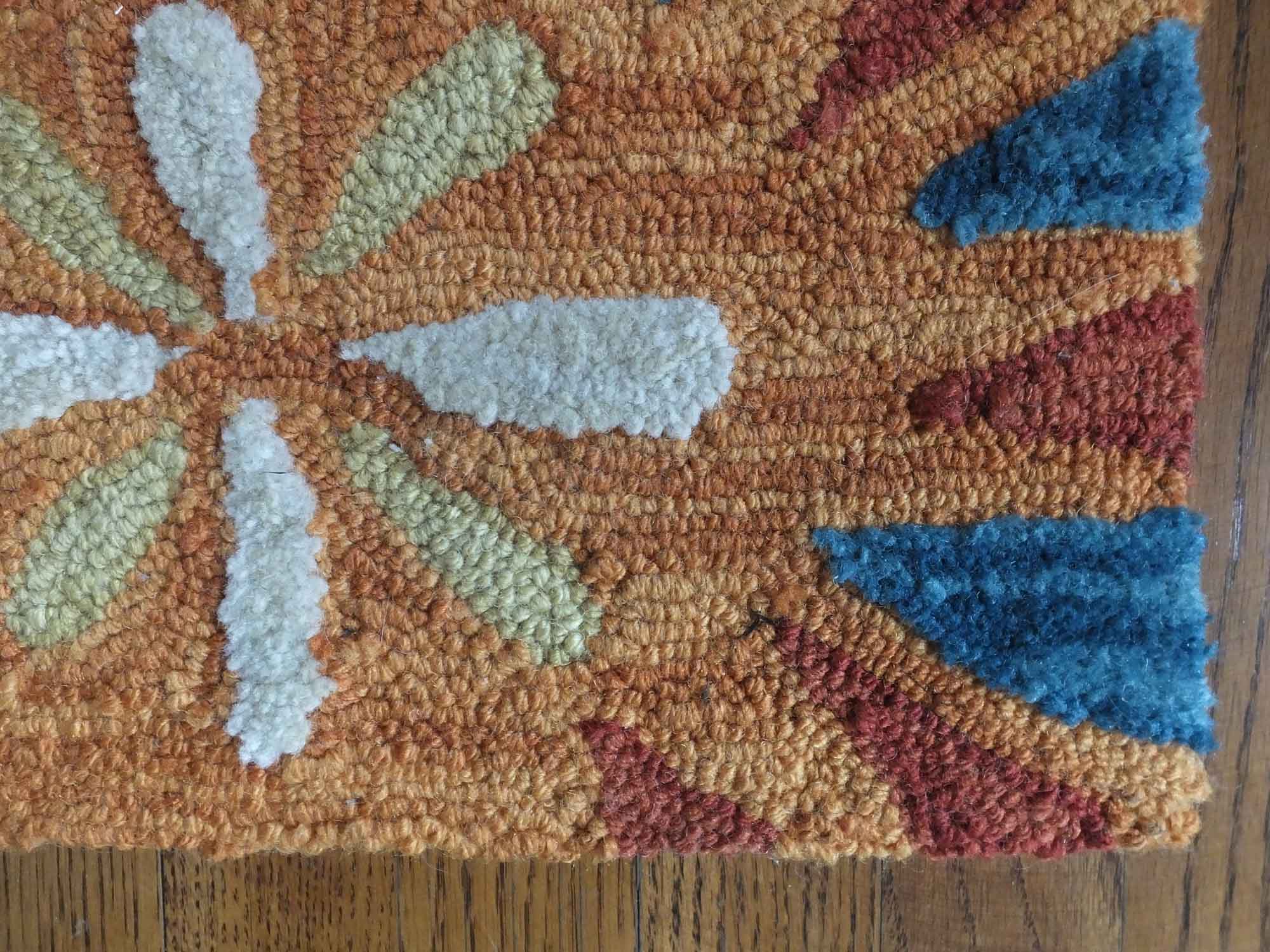 Retro 1970s Style Floral Area Rug | EBTH