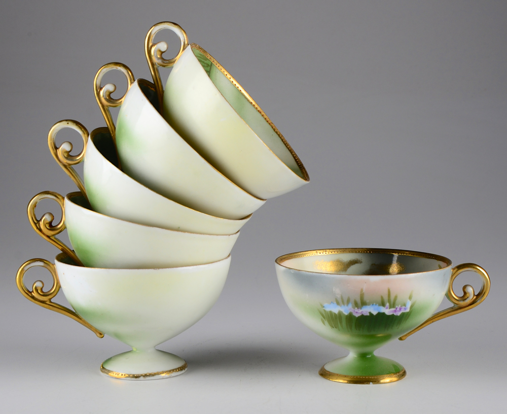 Vintage Nippon Iris and Whooping Crane Tea Set | EBTH