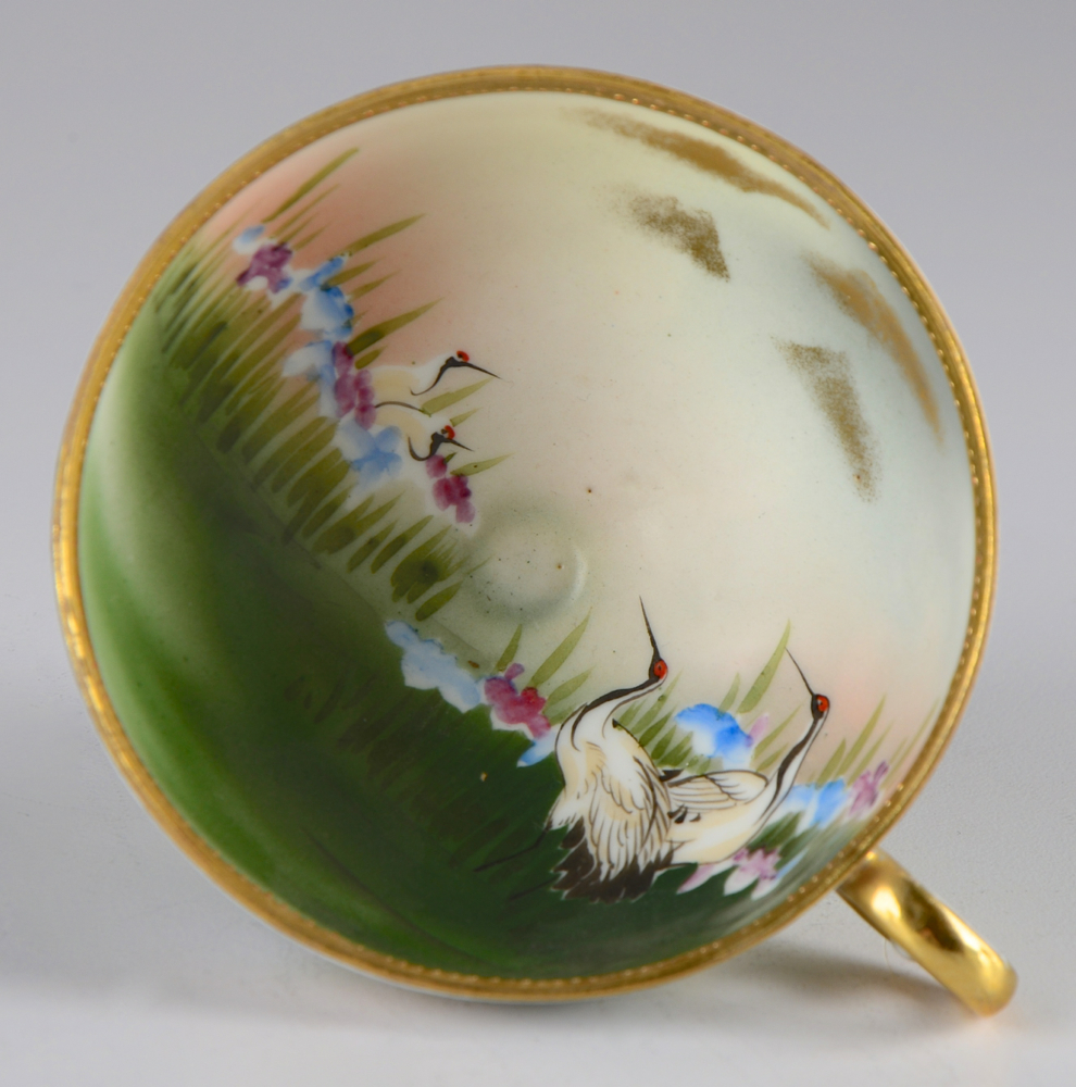 Vintage Nippon Iris and Whooping Crane Tea Set | EBTH