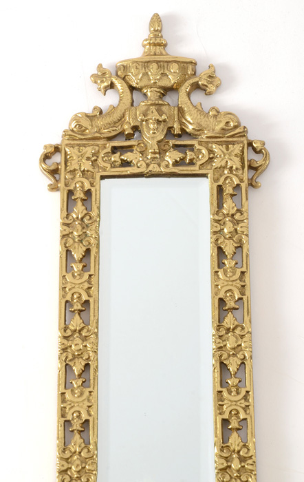 A Pair of Cast Brass Wall Mirrors and Sconces | Everything But The House