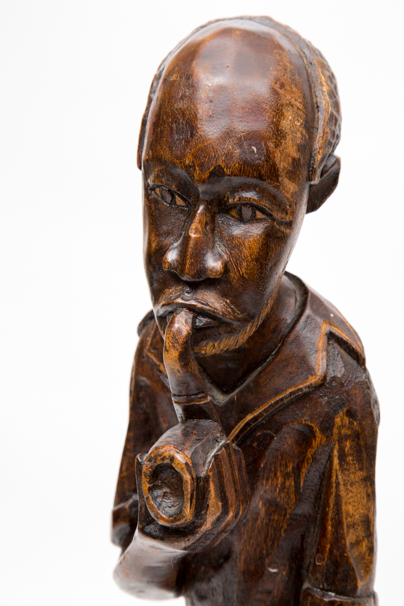 Pair of Carved Wood Farmer Statues | EBTH