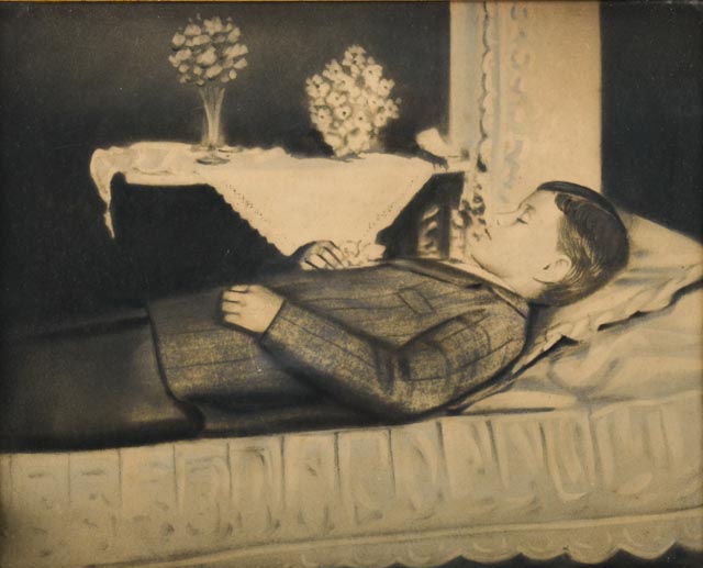 Original Charcoal and Pencil Post Mortem Drawing | EBTH