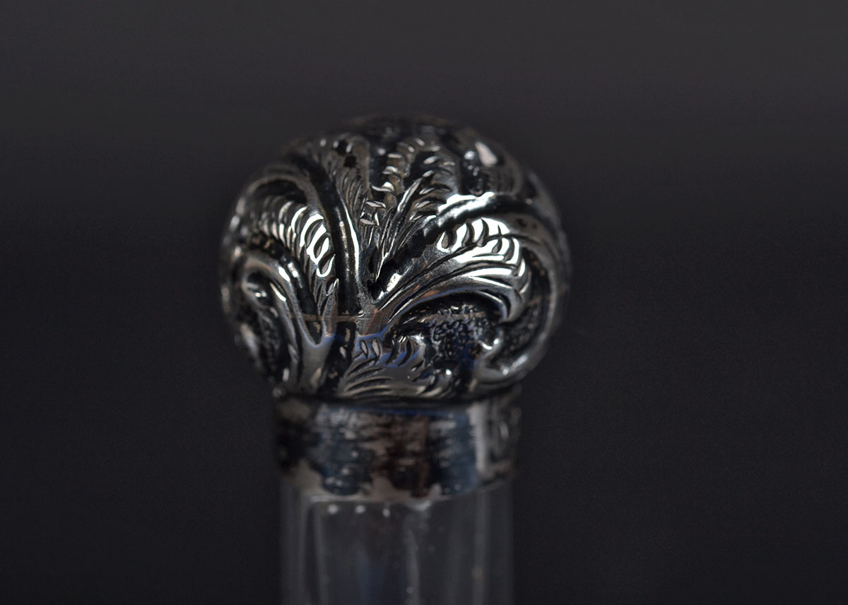Charles May Victorian Cut Glass and Silver Perfume Bottle | EBTH