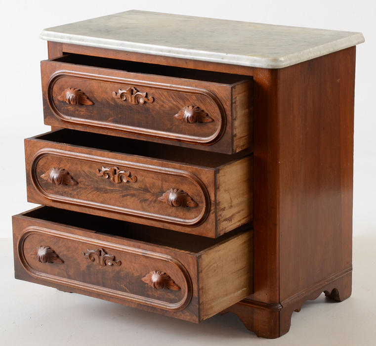 Marble Top Mahogany Cabinet | EBTH