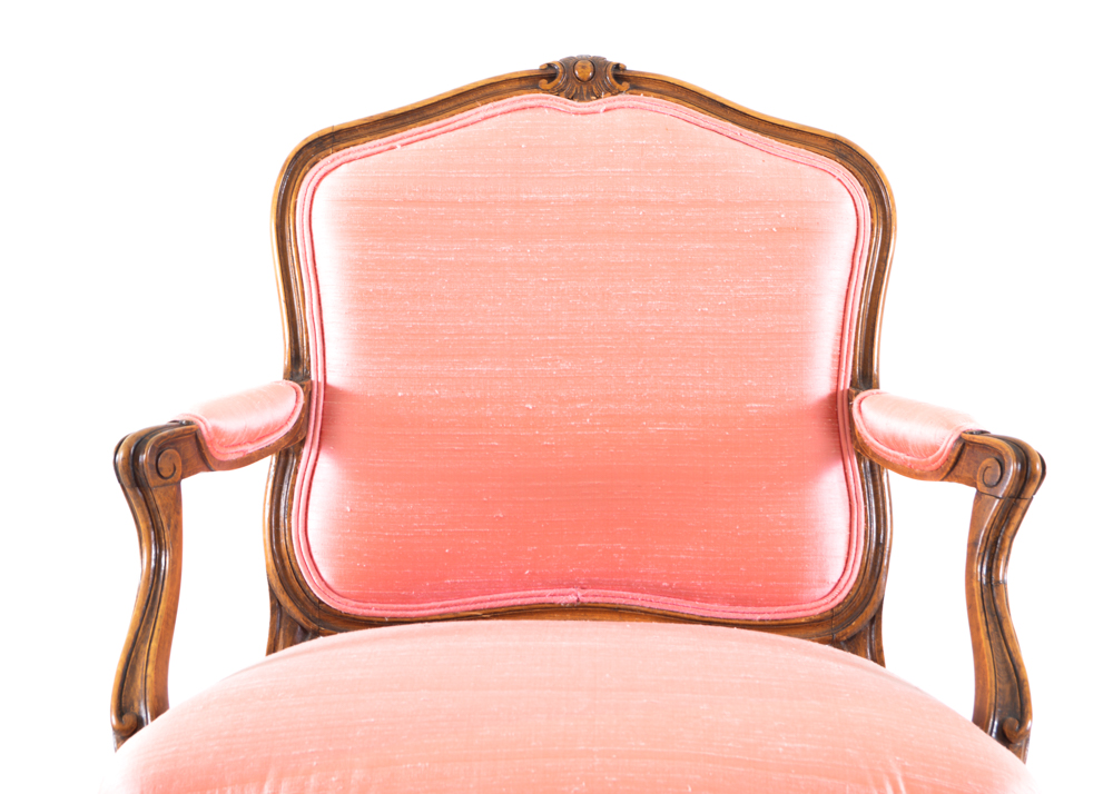 Pink Upholstered Armchair with Oval Side Table | Everything But The House