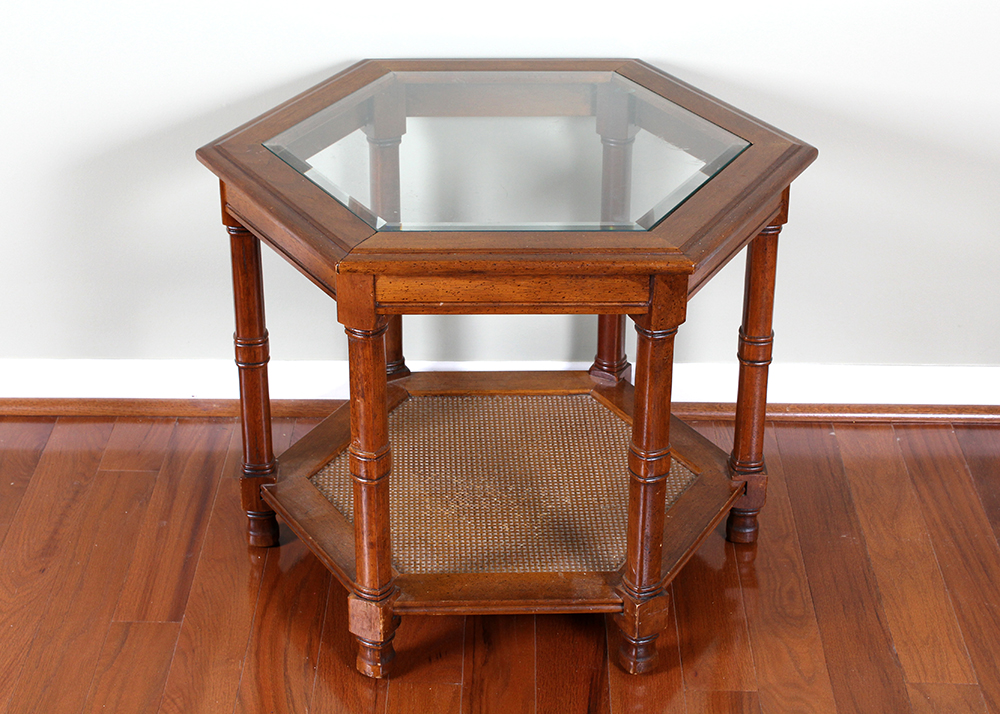 Hexagonal Oak Side Table | EBTH