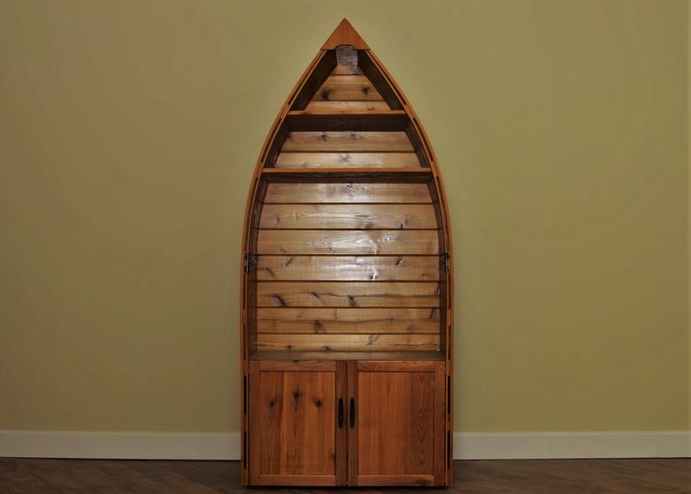 Pine Display Shelf Unit in Rowboat Shape | EBTH