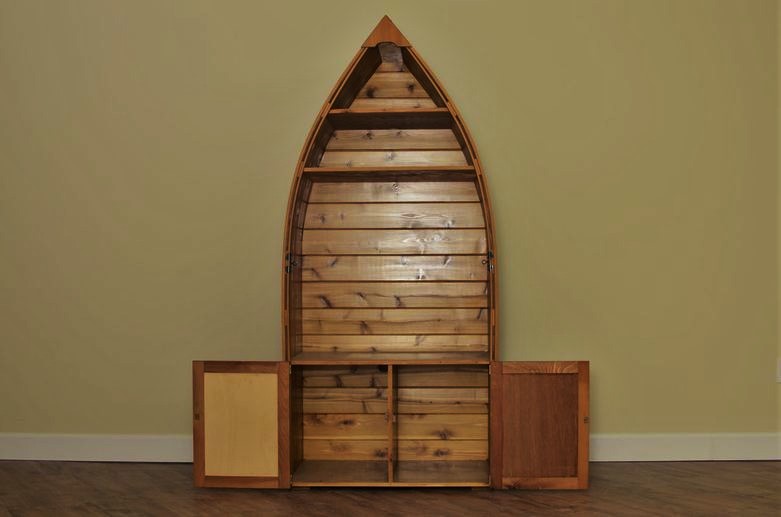Pine Display Shelf Unit in Rowboat Shape | EBTH