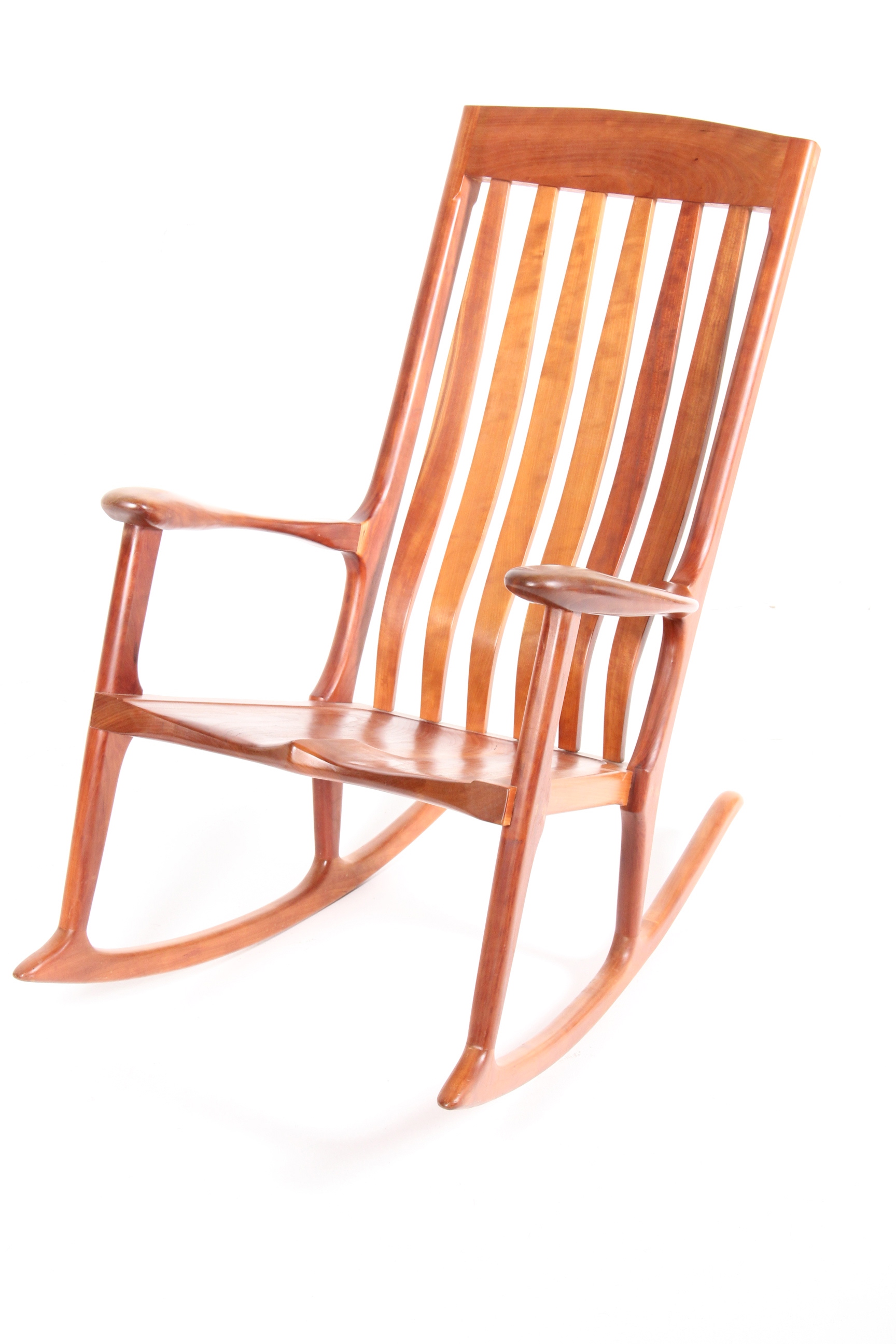 Ed Steckmest Carved Cherry Rocking Chair | EBTH