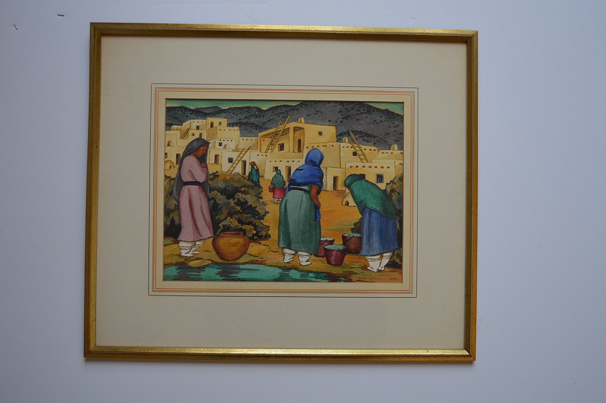 Original Signed Southwestern Watercolor Landscape by Alma Knauber | EBTH