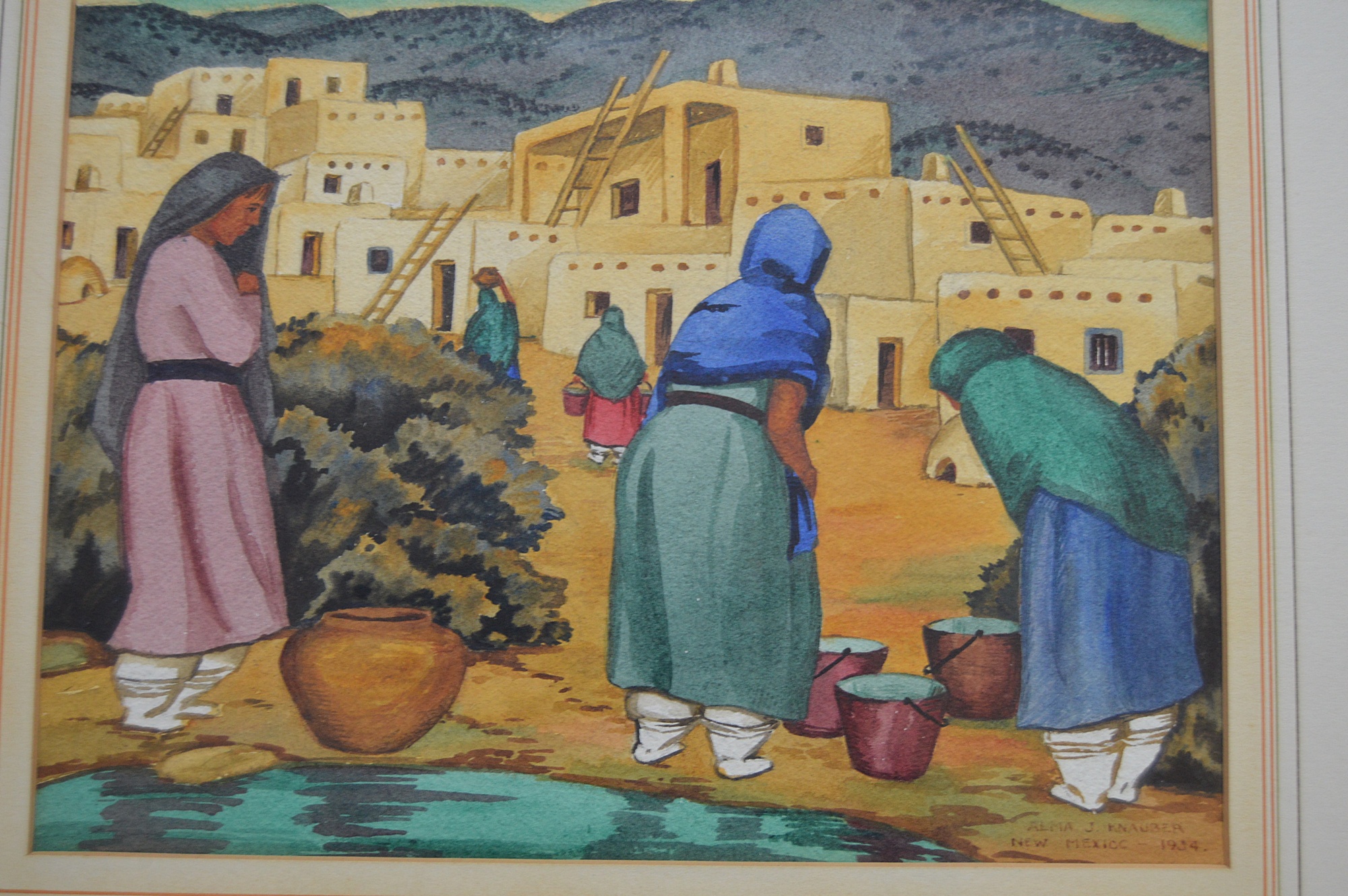 Original Signed Southwestern Watercolor Landscape by Alma Knauber | EBTH