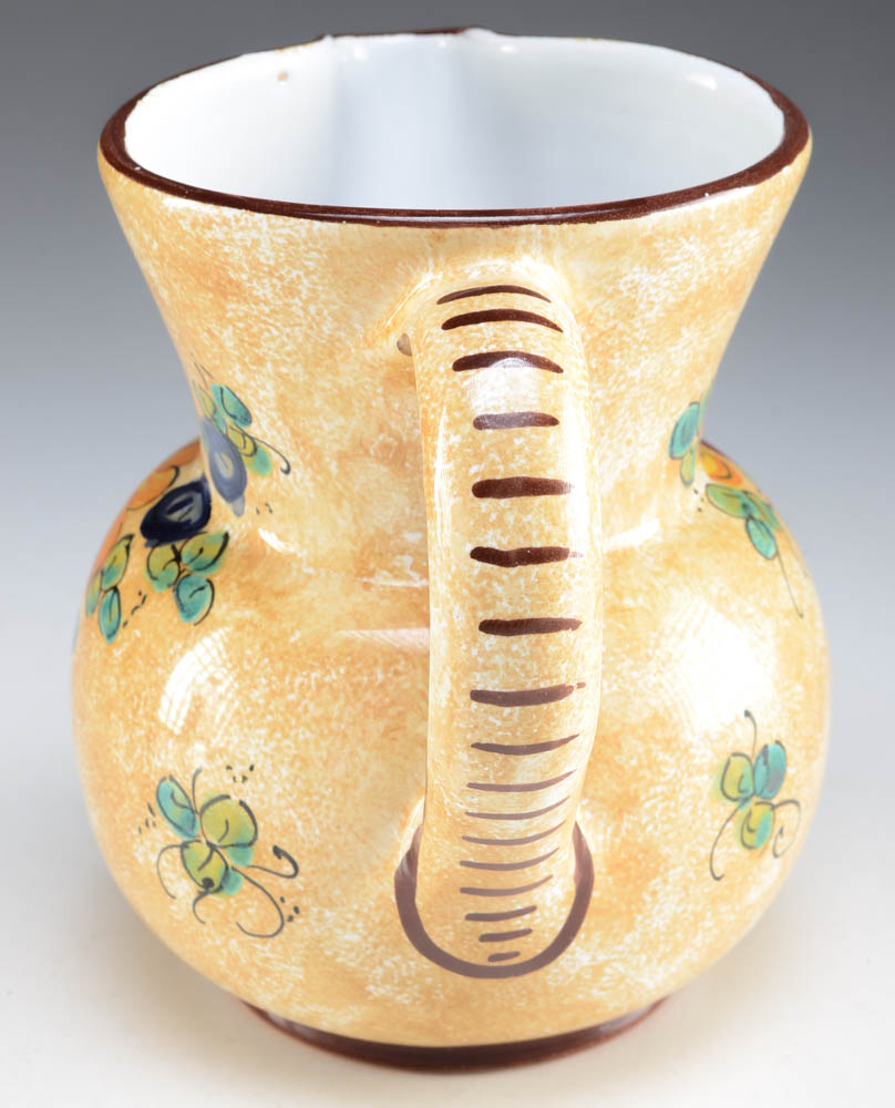 Hand Painted and Thrown Tuscan Pitcher | EBTH