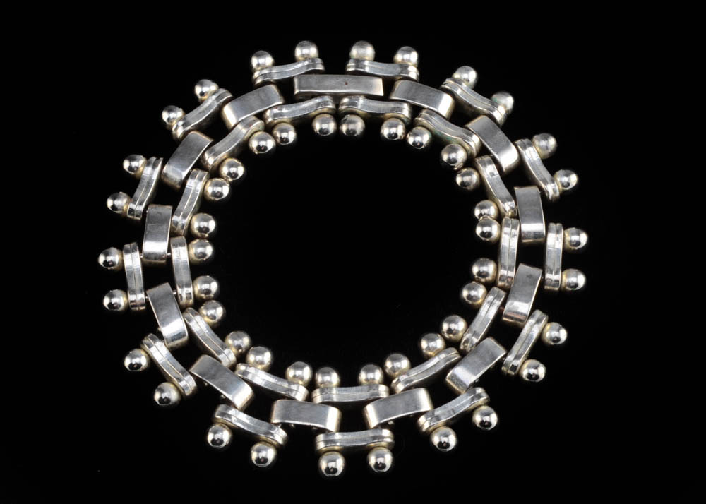 Vintage Taxco, Mexico Sterling Silver Chain Link Bracelet | EBTH