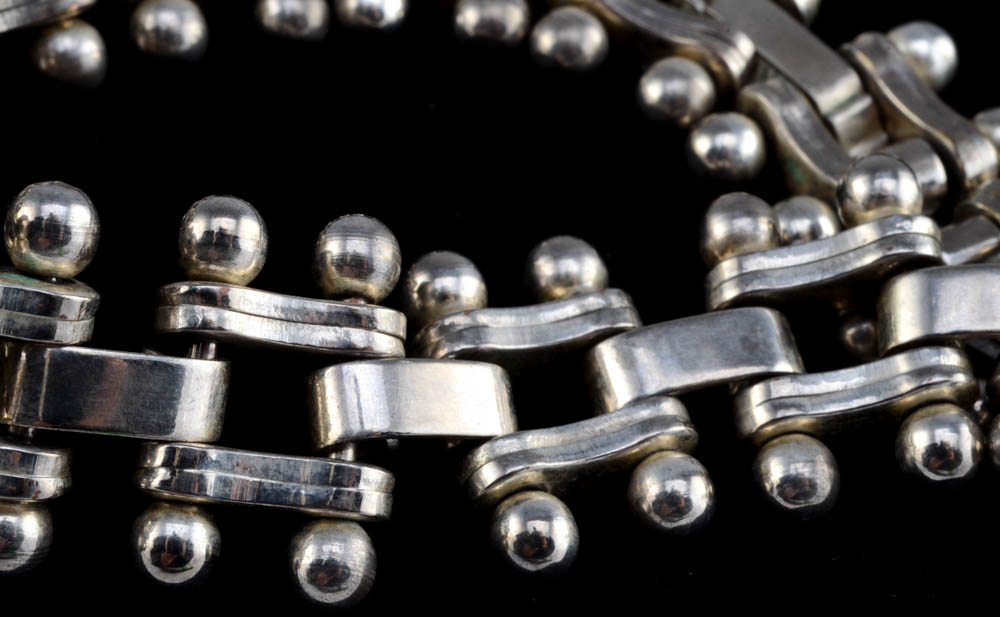 Vintage Taxco, Mexico Sterling Silver Chain Link Bracelet | EBTH