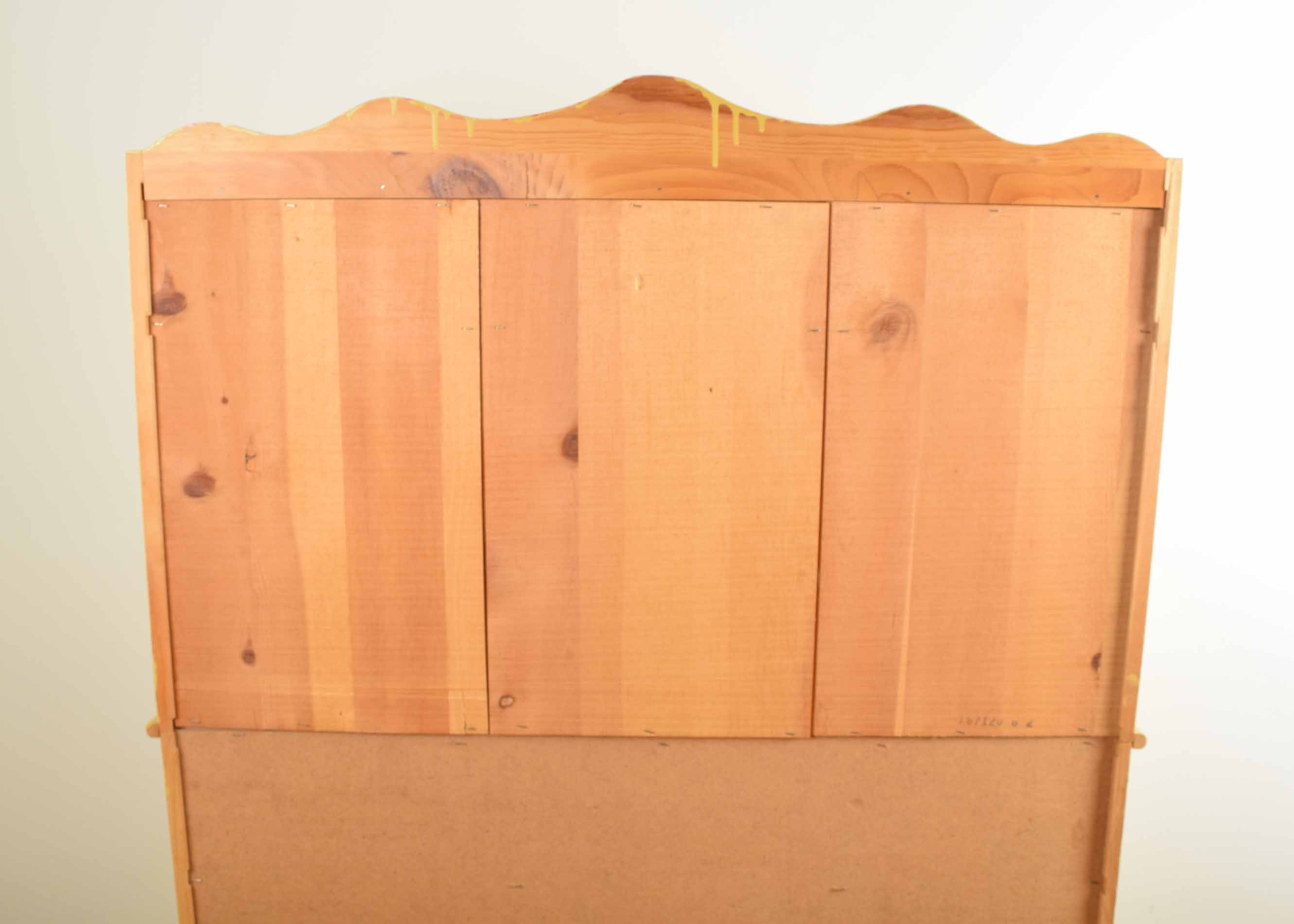 Finnish Yellow Tole Folk Art Painted Cabinet | EBTH