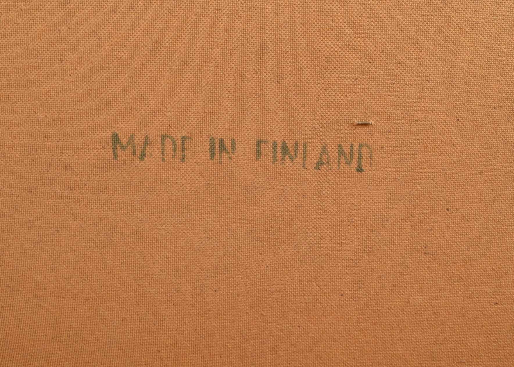 Finnish Yellow Tole Folk Art Painted Cabinet | EBTH