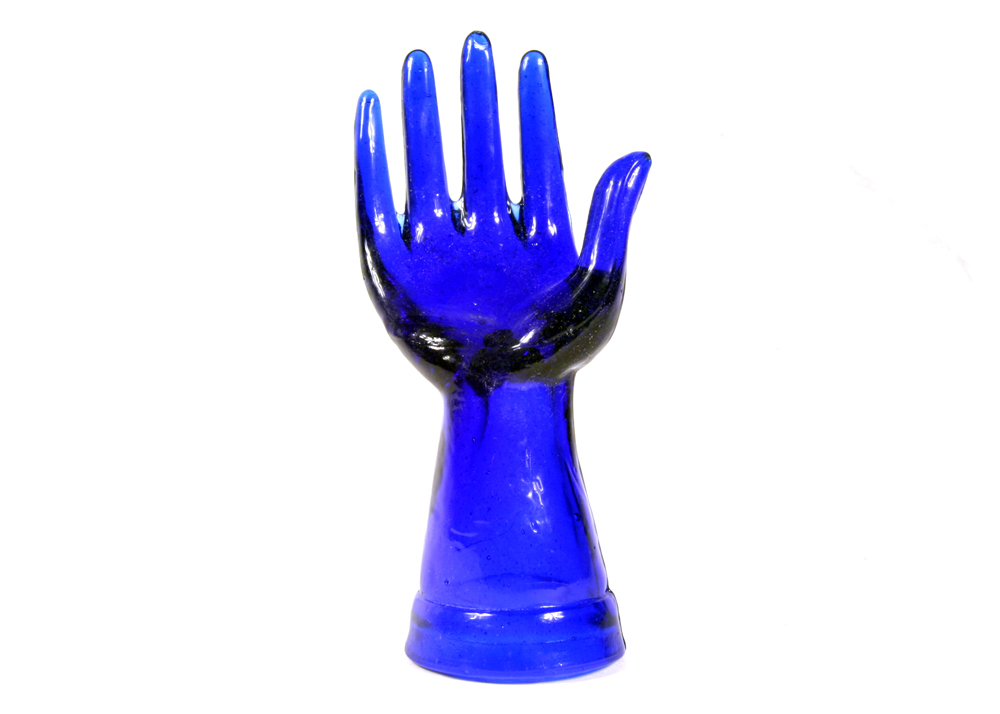 Vintage Blue Glass Hand | EBTH