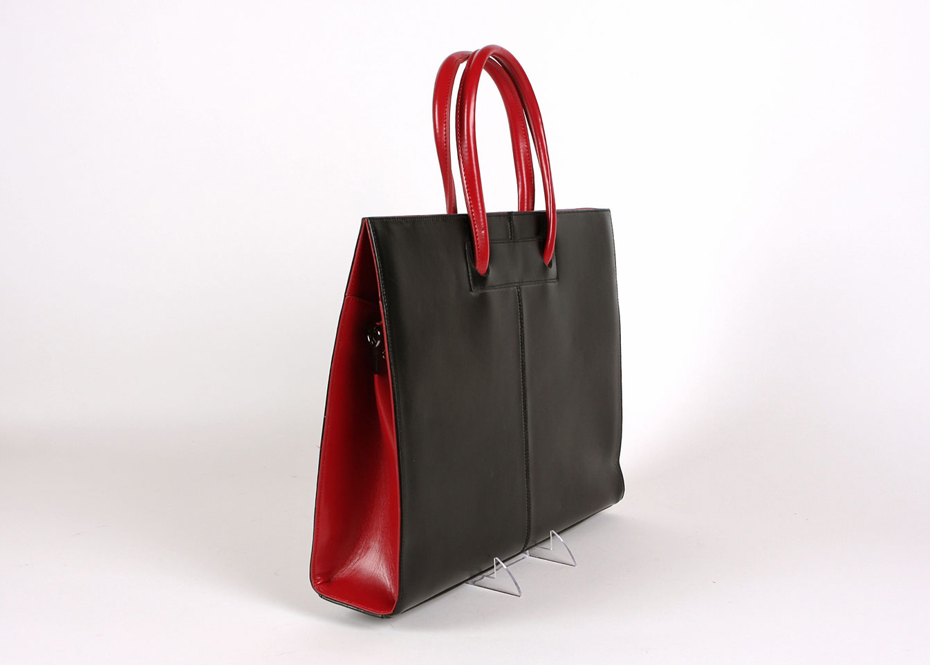 Black and Red Leather Work Bag | EBTH