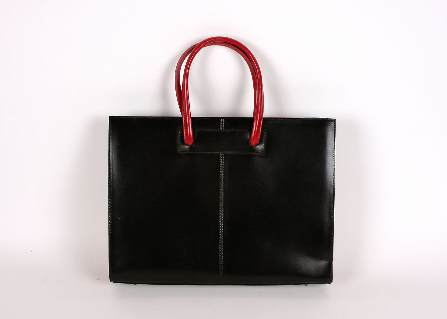 Black and Red Leather Work Bag | EBTH