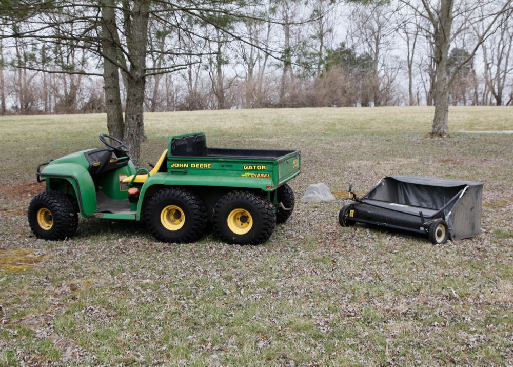 John Deere Gator and Large Lawn Sweeper | EBTH
