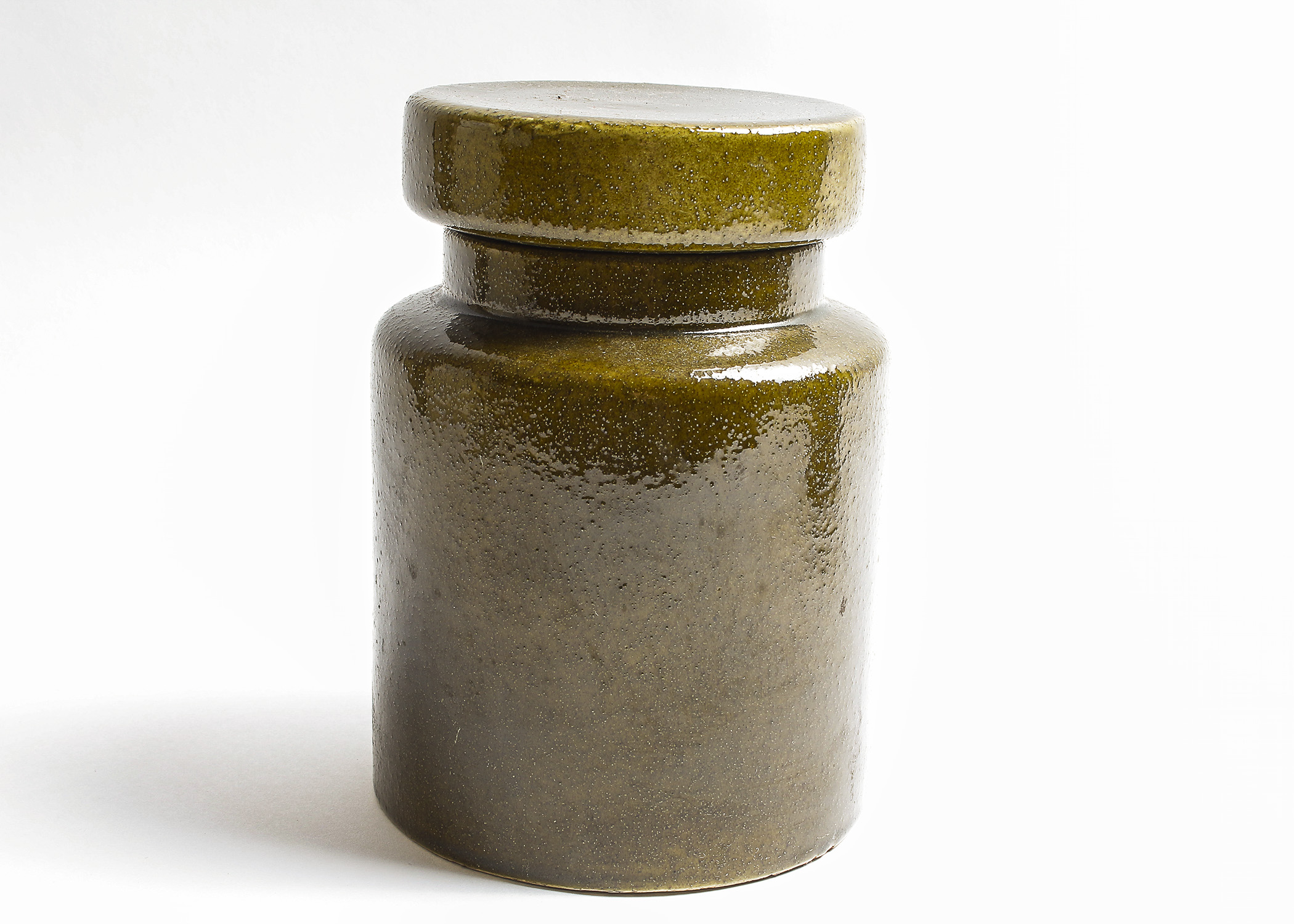 Pair of Mid Century Avocado Green Ceramic Canisters | Everything But ...