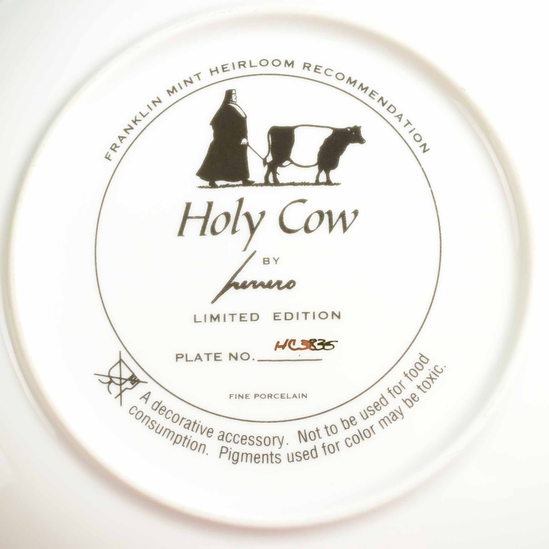 Limited Edition Lowell Herrero Plate "Holy Cow" | EBTH
