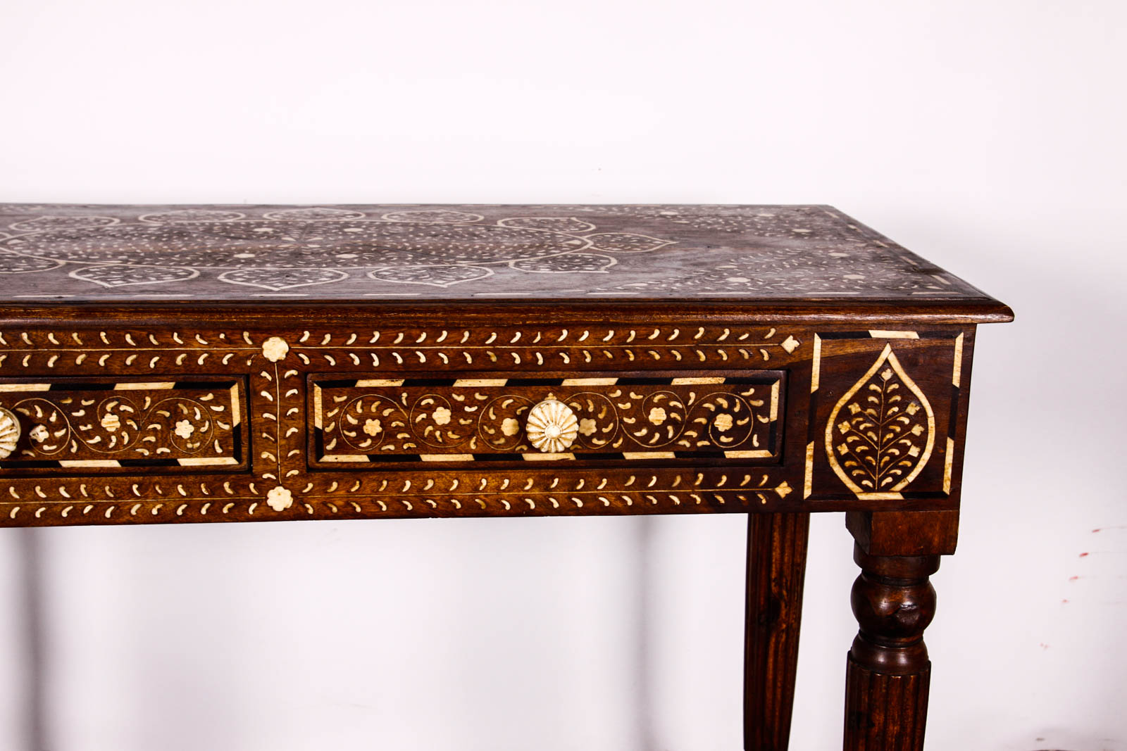 Walnut Console Table with Bone Inlay | EBTH