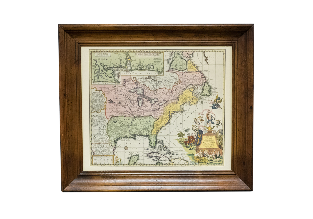 Offset Lithograph of Matthias Seutter's Colonial America Map | EBTH